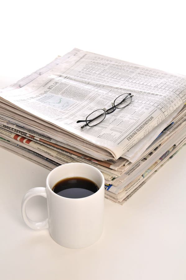 Newspaper and coffee stock image. Image of break, history - 23977949