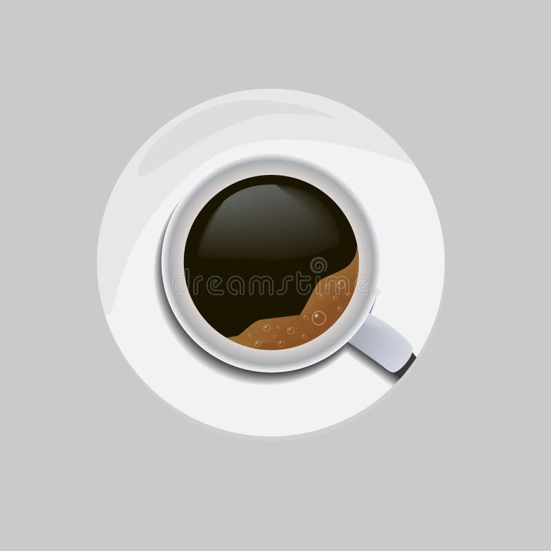 A Cup of Coffee. the Picture Looks from Above. Vector Illustration ...
