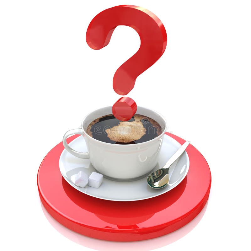 Cup of Coffee and a Question Stock Illustration - Illustration of ...