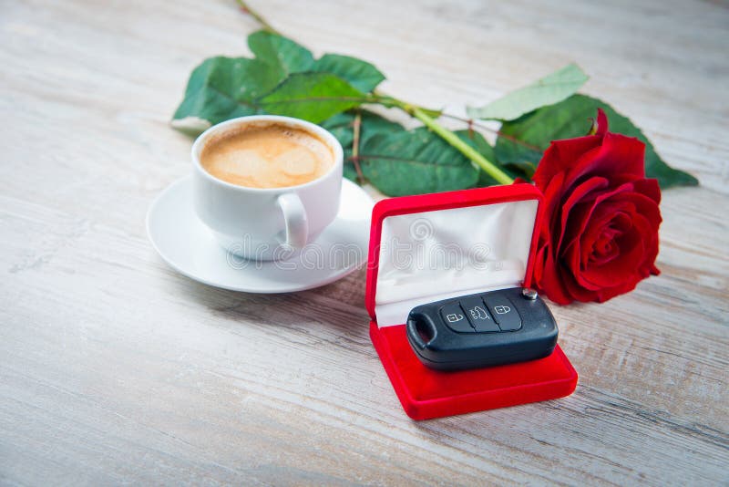 Cup of Coffee and Red Roses Stock Image - Image of flowers, packaging ...