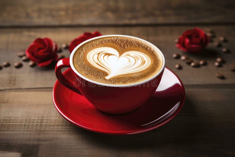 Cup of Coffee with Rose Cup of Coffee with Red Rose Cup of Coffee Stock ...