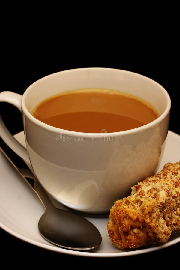 Cup of coffee with rusk stock image. Image of white, caffeine - 14250659