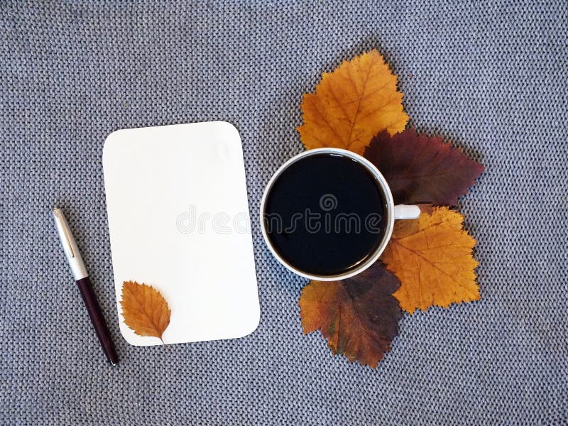 Cup of Coffee and Sheet of Paper Stock Photo - Image of caffeine ...