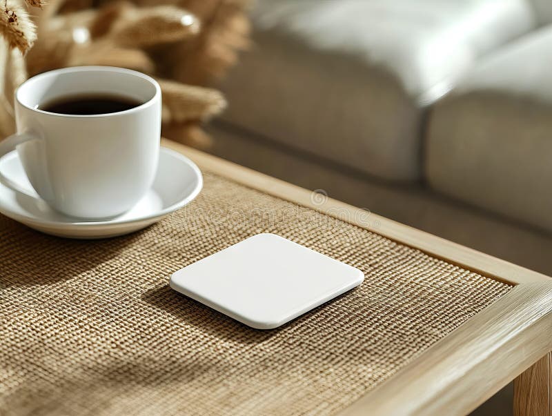 Cup Coffee Sitting Top Wooden Coaster Stock Photos - Free & Royalty ...