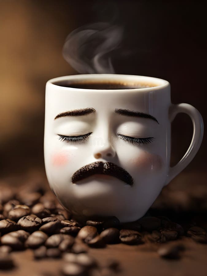 Cup of Coffee is Sleeping. Good Morning Coffee Stock Illustration ...