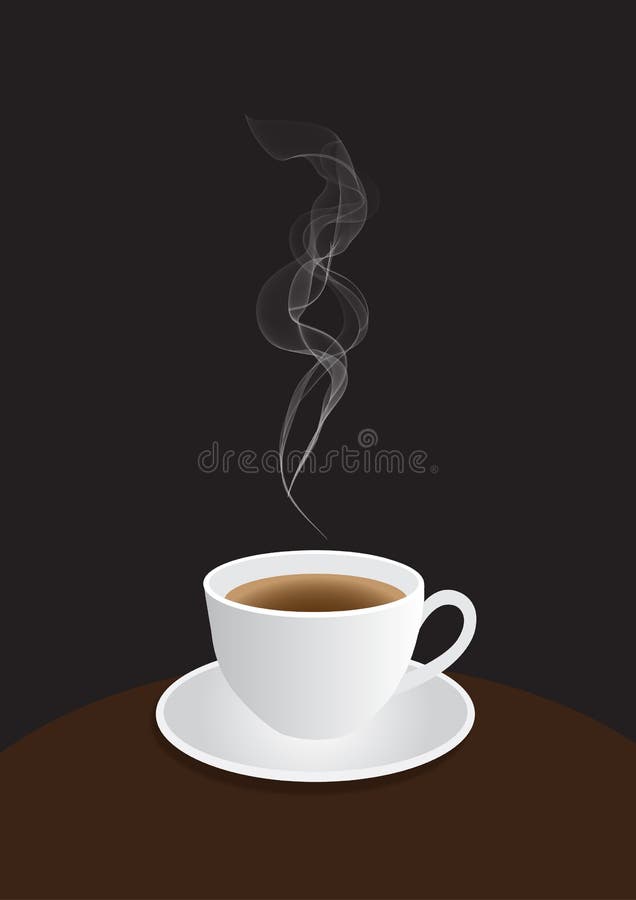 Cup of coffee with smoke stock illustration. Illustration of smoke ...