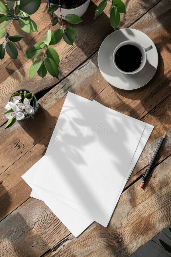 Cup Coffee Some Papers Sit Table Stock Photos - Free & Royalty-Free ...