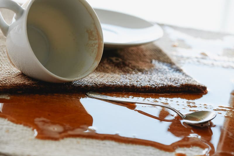 Coffee Spilled Stain Accident on the Floor Stock Photo - Image of floor ...