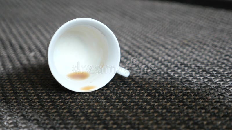 Cup of Coffee Spilled on Wooden Floor Stock Video - Video of drop ...