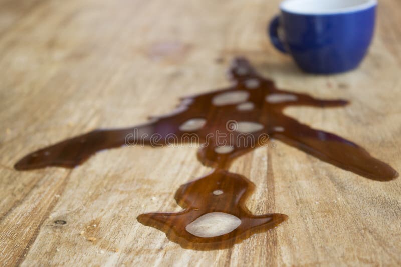 Espresso Coffee Spilled on a Wooden Table Stock Image - Image of wood ...