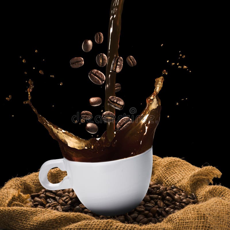 Cup of Coffee Splash stock image. Image of brew, beverage - 51912823
