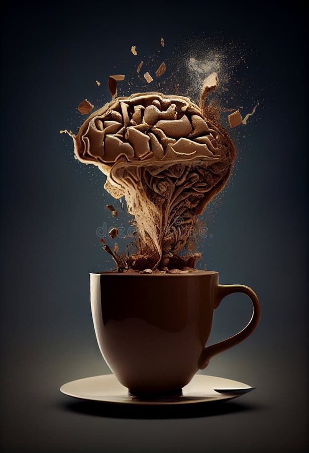 Cup of Coffee with a Splash Like a Brain, Creative and Innovative Mind ...