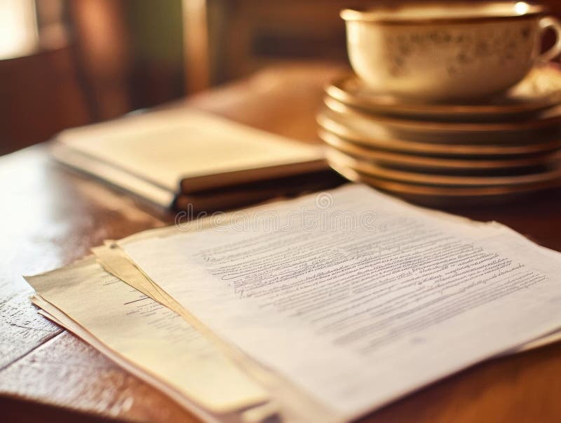 A Cup of Coffee and a Stack of Papers, a Moment of Reflection and Work ...