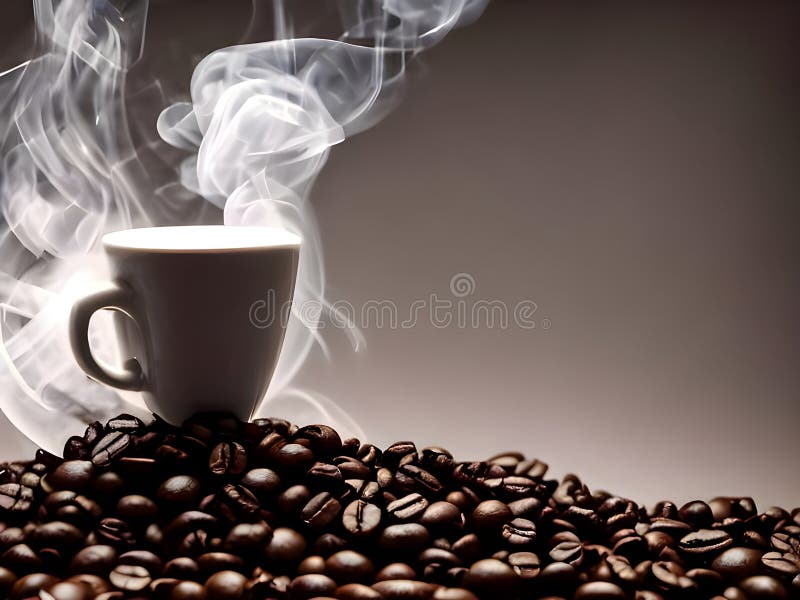 Cup of Coffee with Steam Rising Out of it. Generative AI Stock ...