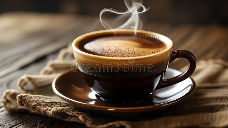A Cup of Coffee with Steam Rising Stock Illustration - Illustration of ...