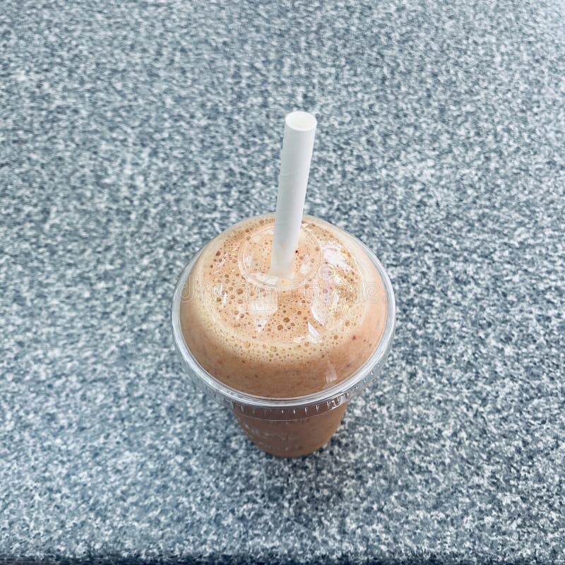 A Cup of Coffee with a Straw, while Go Out. Stock Photo - Image of ...