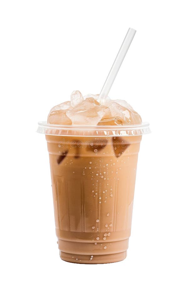 A Cup of Coffee with a Straw in it. the Cup is Made of Plastic and is ...