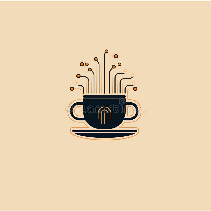 A Cup of Coffee Stylized As a Microcircuit. Stock Vector - Illustration of aroma, chip: 304411988