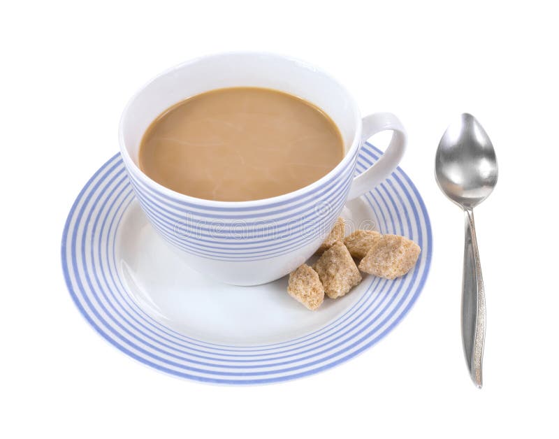 Cup Coffee Sugar Cane Cubes Saucer Stock Photo - Image of healthy ...