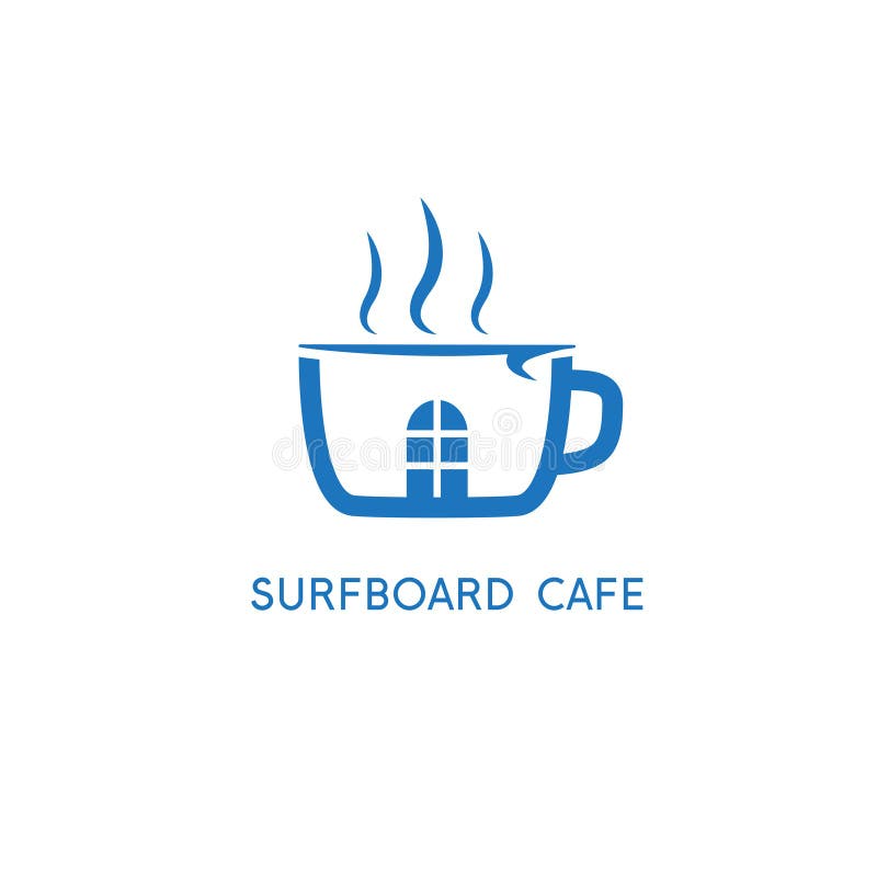 Cup of Coffee and Surfboard Vector Design Stock Vector - Illustration ...