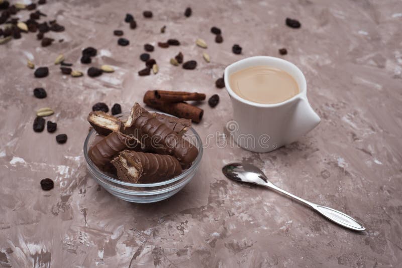 A Cup of Coffee with Sweets. Stock Photo - Image of dairy, baking ...