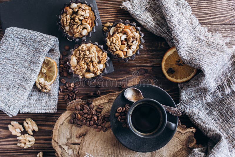 A Cup of Coffee with Sweets. Stock Photo - Image of breakfast, cake ...