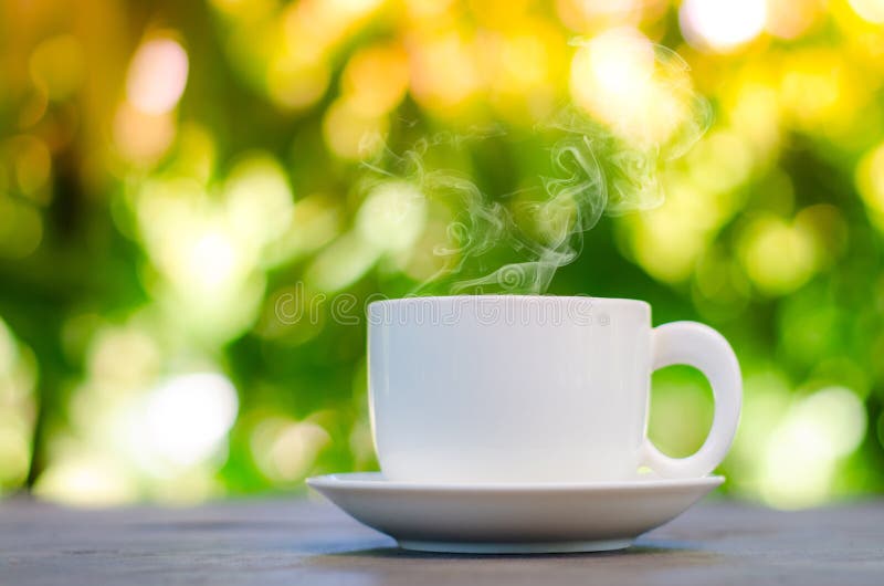 Cup of Coffee on Table in Cafe ,Morning Time ,morning Light Stock Image ...
