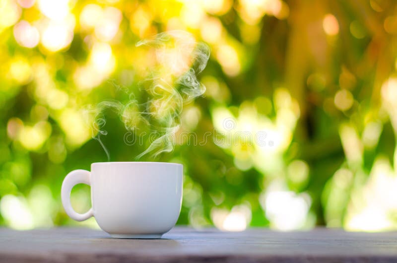 Cup of Coffee on Table in Cafe ,Morning Time ,morning Light Stock Image ...