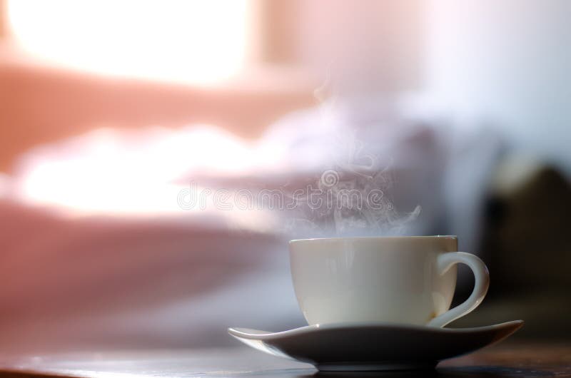 Cup of Coffee on Table in Cafe ,Morning Time ,morning Light Stock Image ...