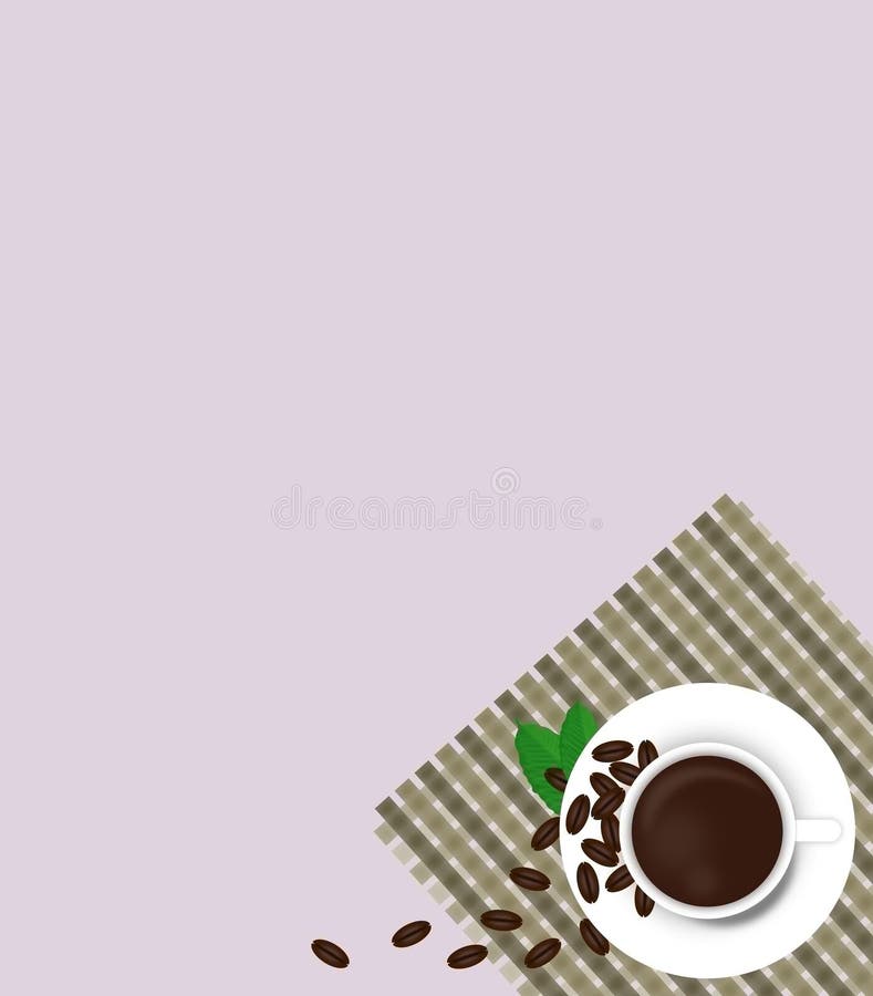 Cup of Coffee on a Table Mat with Background. Stock Illustration ...