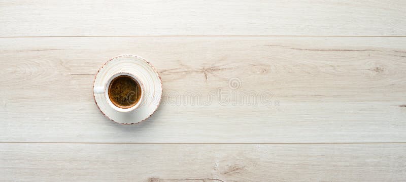 Cup of Coffee on the Table. Top View. Stock Image - Image of aromatic ...