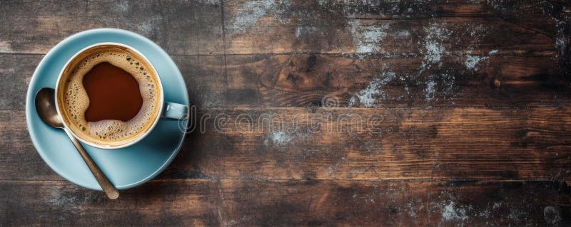 A Cup of Coffee on the Table. Top View, Style, Generative Ai Stock ...