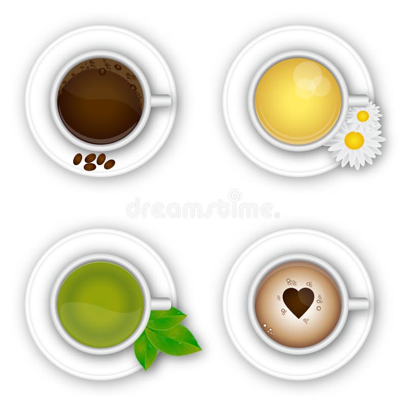 Cup of coffee and tea stock vector. Illustration of design - 36818278