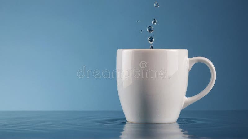 Cup of Coffee and Tea with Water Drop Stock Illustration - Illustration ...
