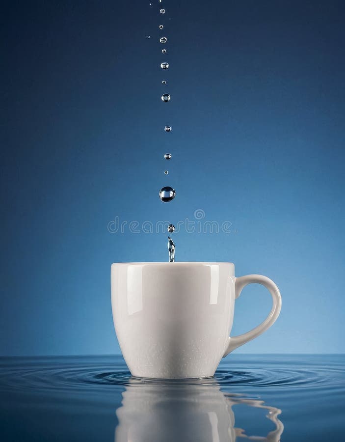 Cup of Coffee and Tea with Water Drop Stock Illustration - Illustration ...