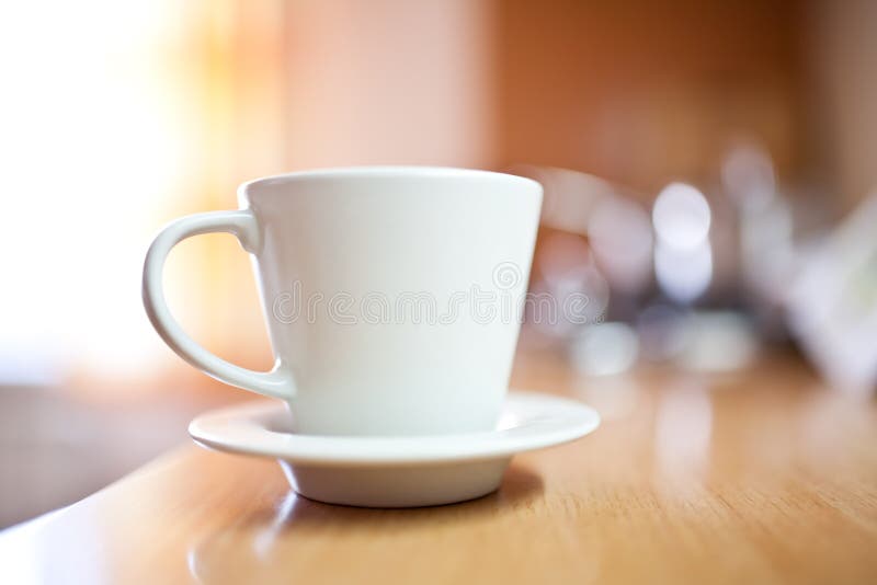 Cup of Coffee or Tea on Wooden Table Stock Photo - Image of copy, table ...
