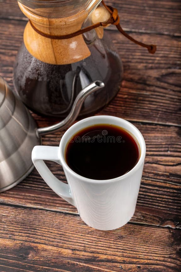 A Cup of Coffee and Third Generation Pour Over Coffee Brewing Equipment ...