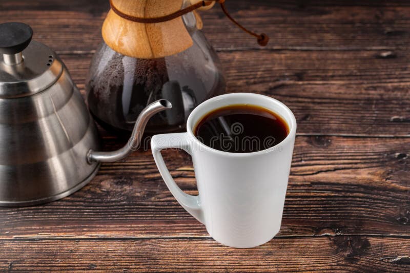 A Cup of Coffee and Third Generation Pour Over Coffee Brewing Equipment ...