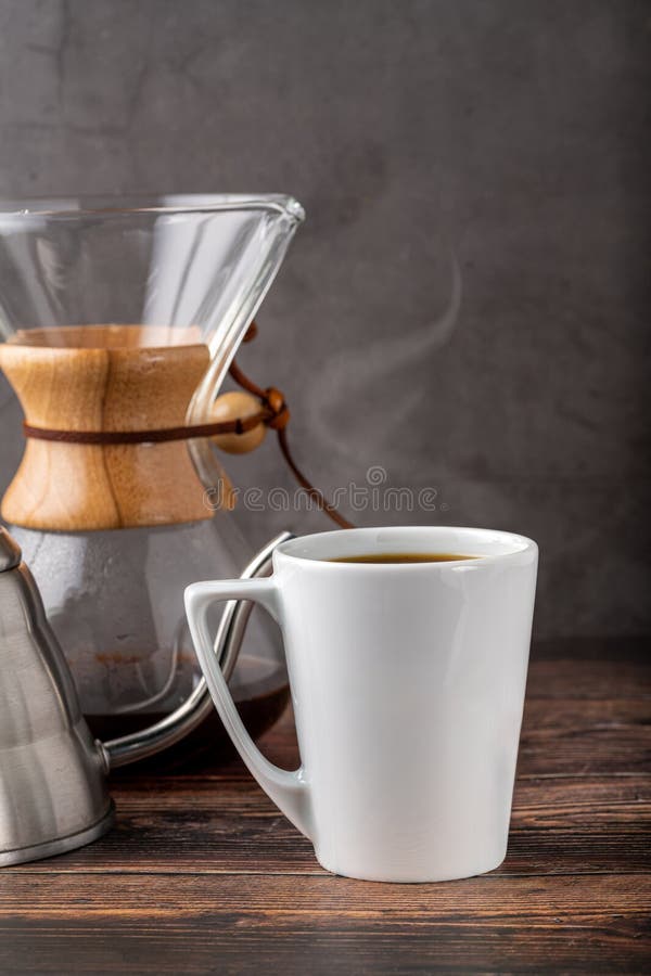 A Cup of Coffee and Third Generation Pour Over Coffee Brewing Equipment ...