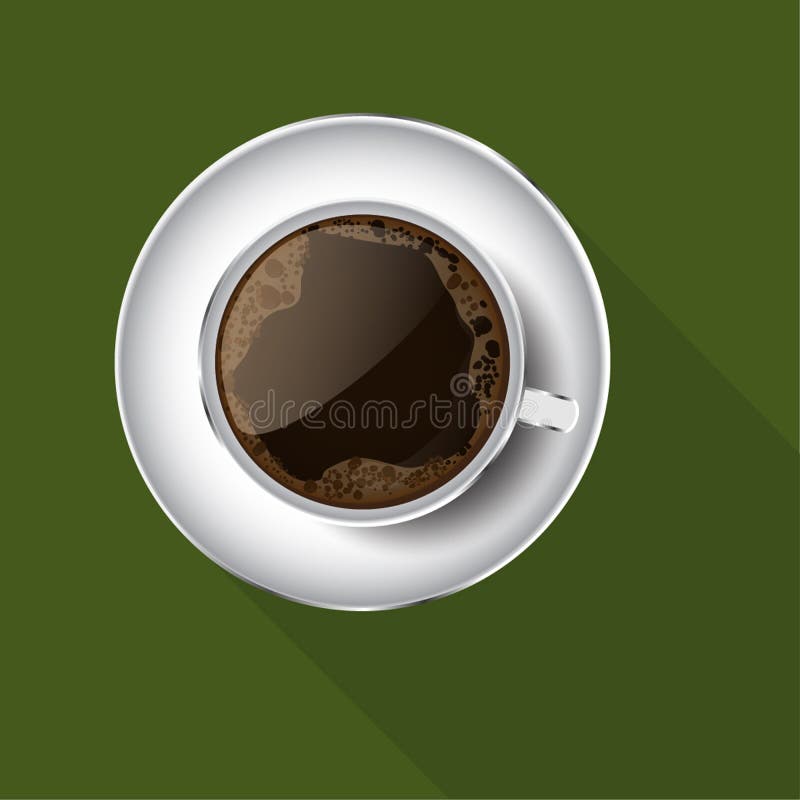 Cup of coffee top view. stock vector. Illustration of drawing - 148338002
