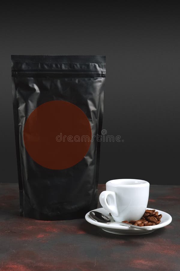 Cup of Coffee and Vacuum Coffee Package Stock Image - Image of pack ...
