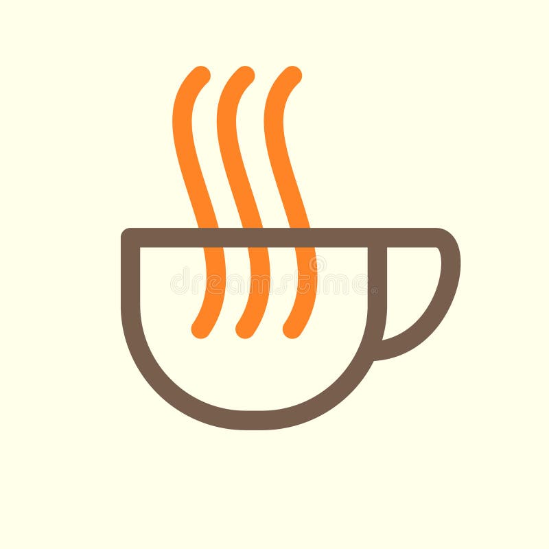 Cup of Coffee Warm Smell Simple Abstract Retro Minimalist Logo Design ...