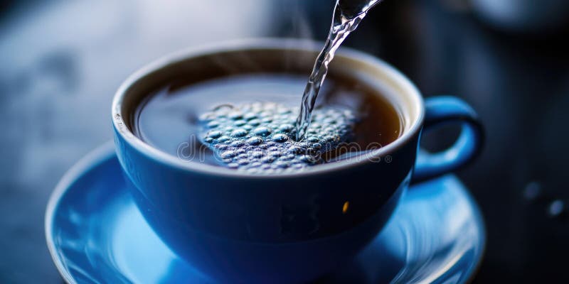 A Cup of Coffee with Water Pouring Out of it Stock Photo - Image of ...