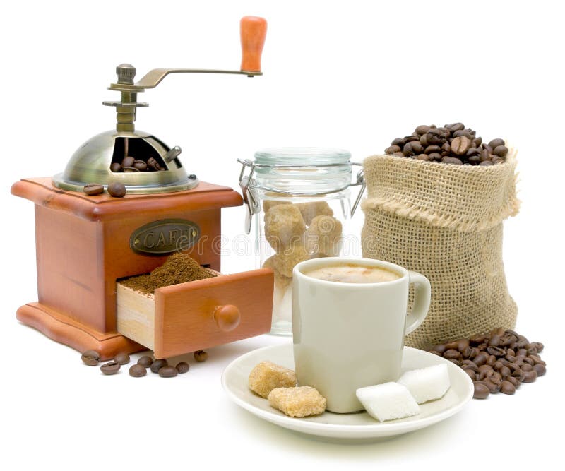 Cup of Coffee on a White Background Stock Image - Image of decaf, grain ...