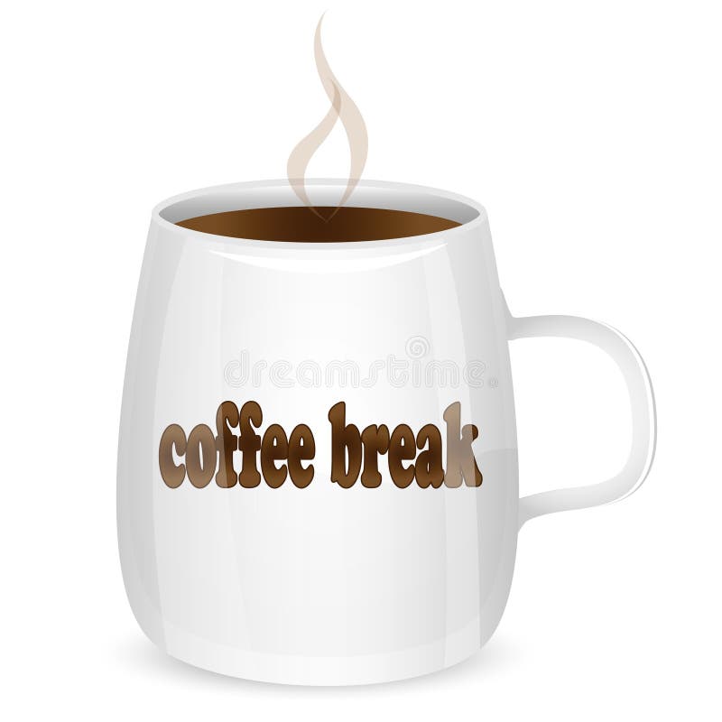 Coffee Break Words and Mugs in 3D Stock Illustration - Illustration of ...