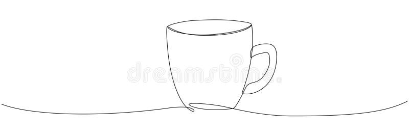 Cup Continuous Line Drawing. Stock Illustration - Illustration of ...