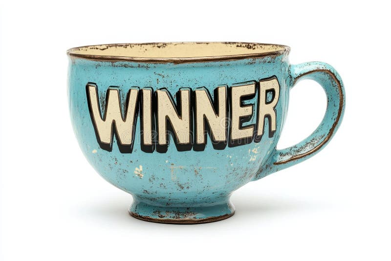 Cup Display with the Word Winner Designed in a Vintage Style, Presented ...