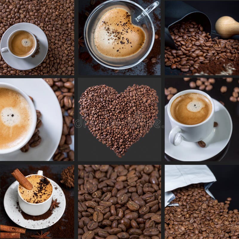 Cup with a Drink with Foam and Coffee Grains. Cinnamon Sticks and ...