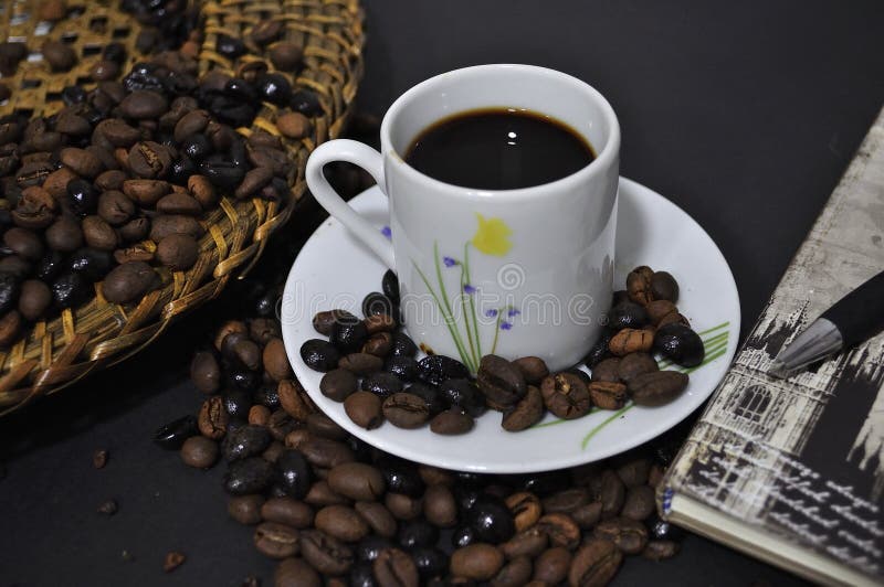 Express coffee in cup stock photo. Image of snack, taste - 112347026