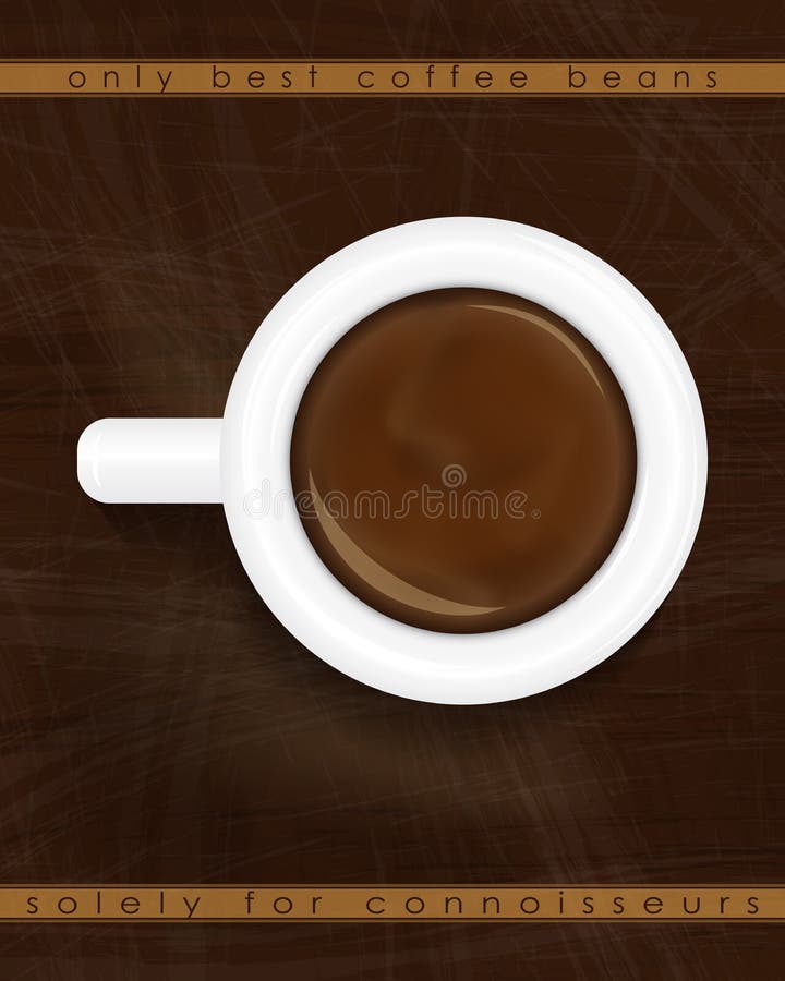 Cup of Espresso Top View. Coffee Background Design Stock Vector ...